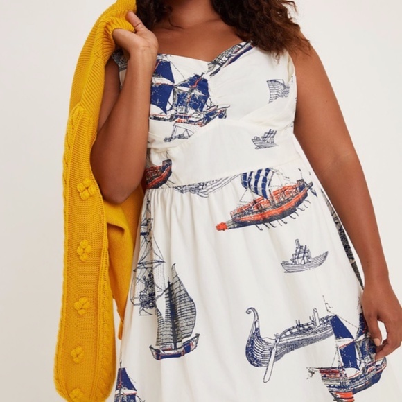Anthropologie | Dresses | Seafarer Boat Sealife Nautical Graphic Mini ...